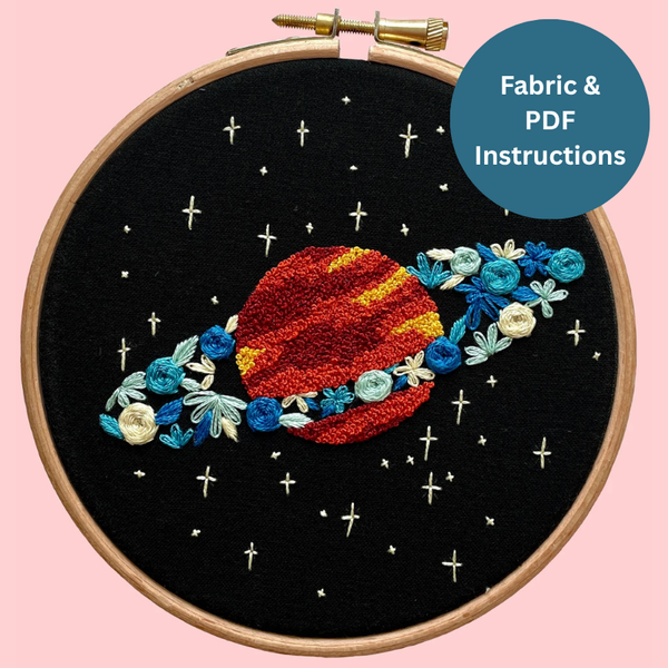Floral Moon Embroidery | Fabric & PDF Instructions – Wimperis Embroidery